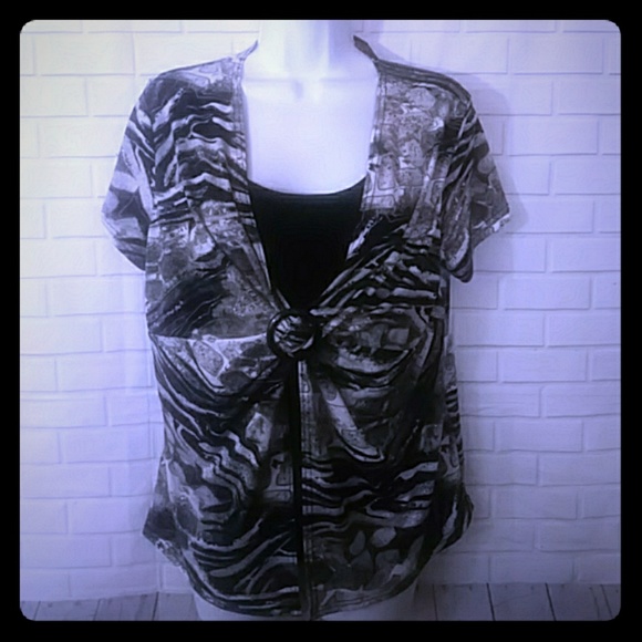 variation | Tops | Variations Animal Print Top Women Colorful Medium ...